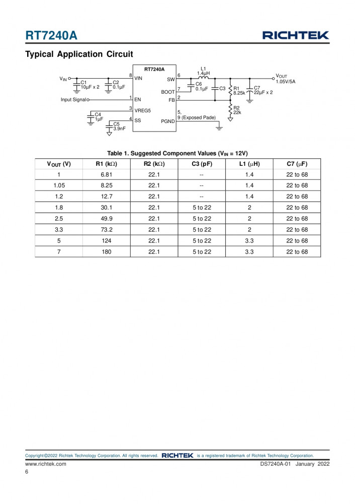 RT7240A datasheet page 6
