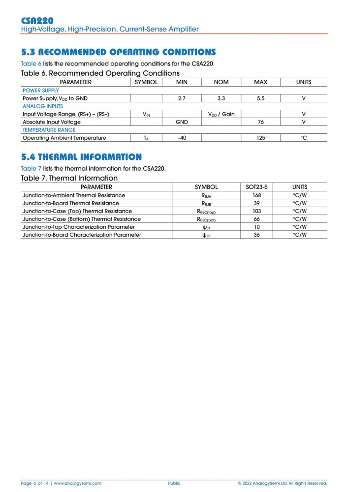 CSA221NASOIC8 datasheet page 6
