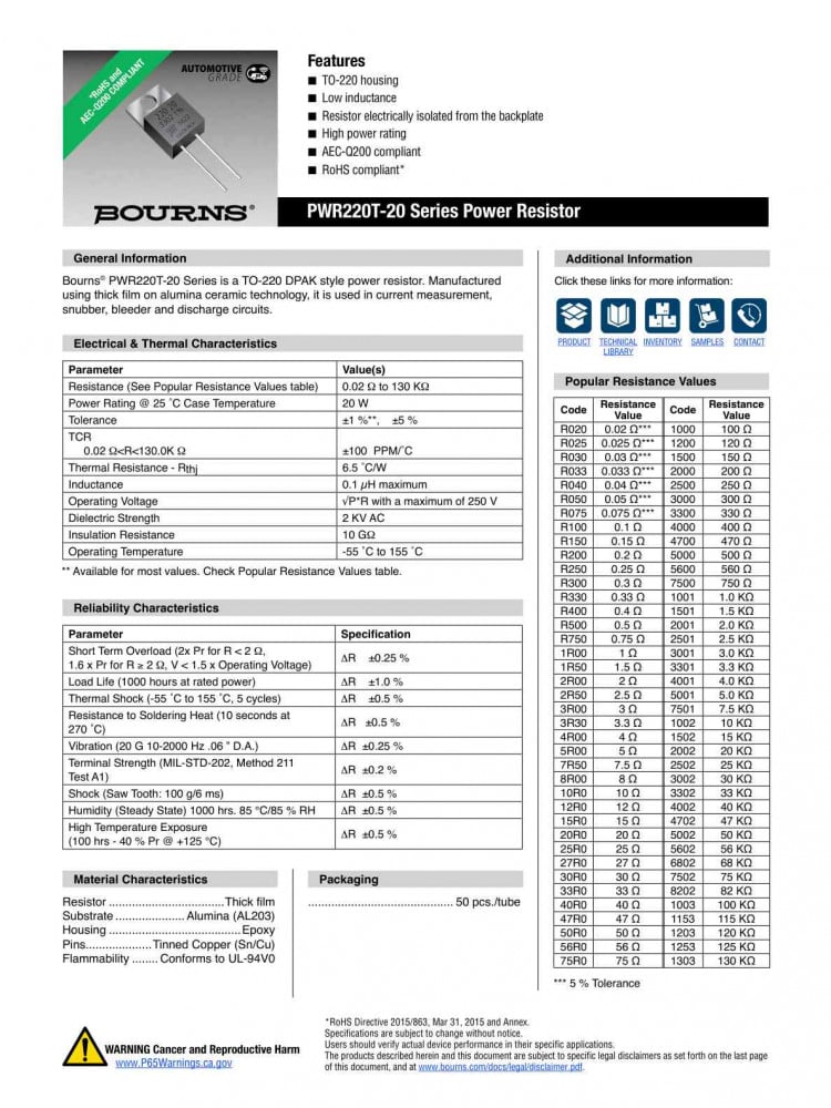 PWR220T-20 Series datasheet page 1