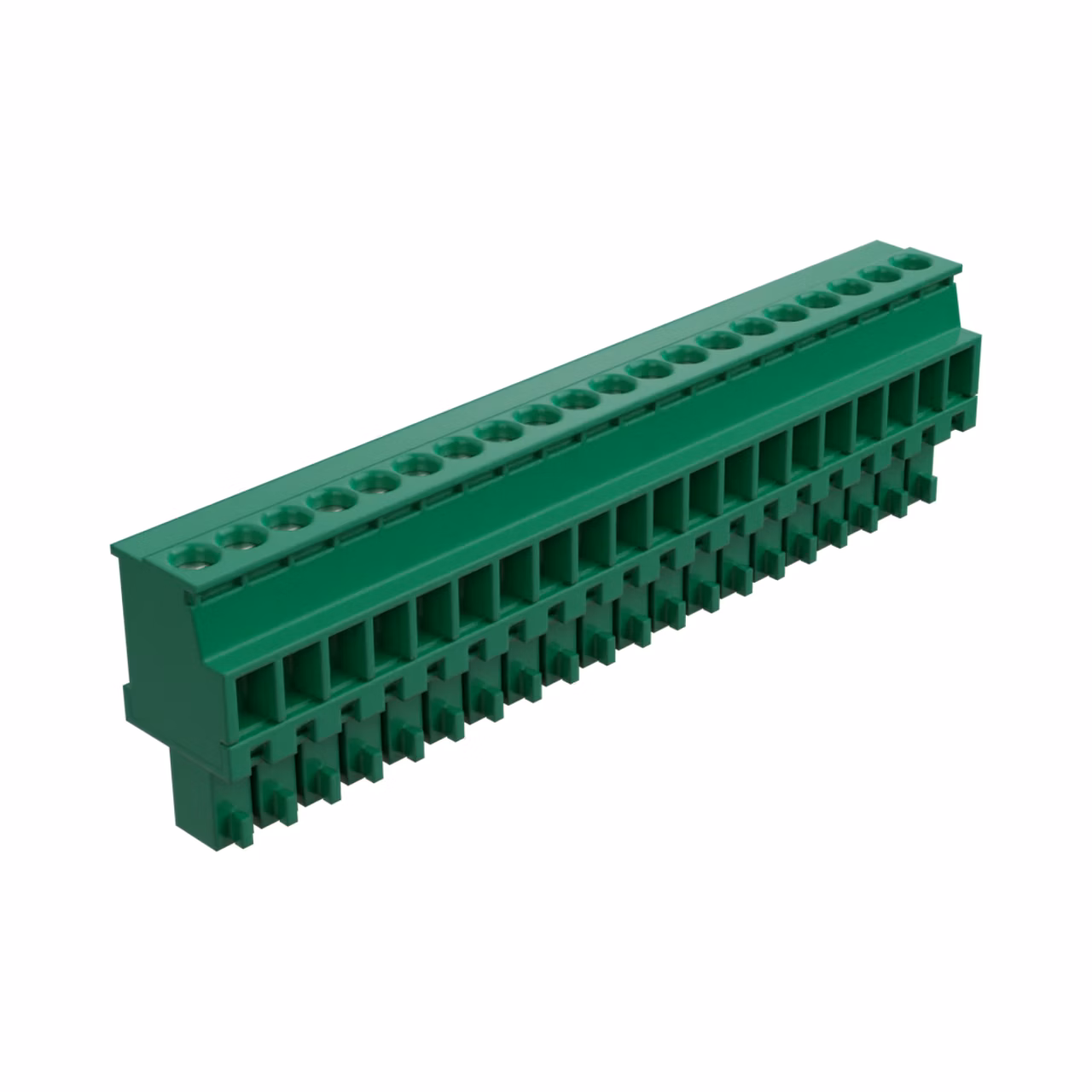 3.50mm Pitch Eurostyle Vertical Plug, with Standard Imprinting, Front Wire Entry, Green Housing, Gold (Au) Plated, 20 Circuits for sale