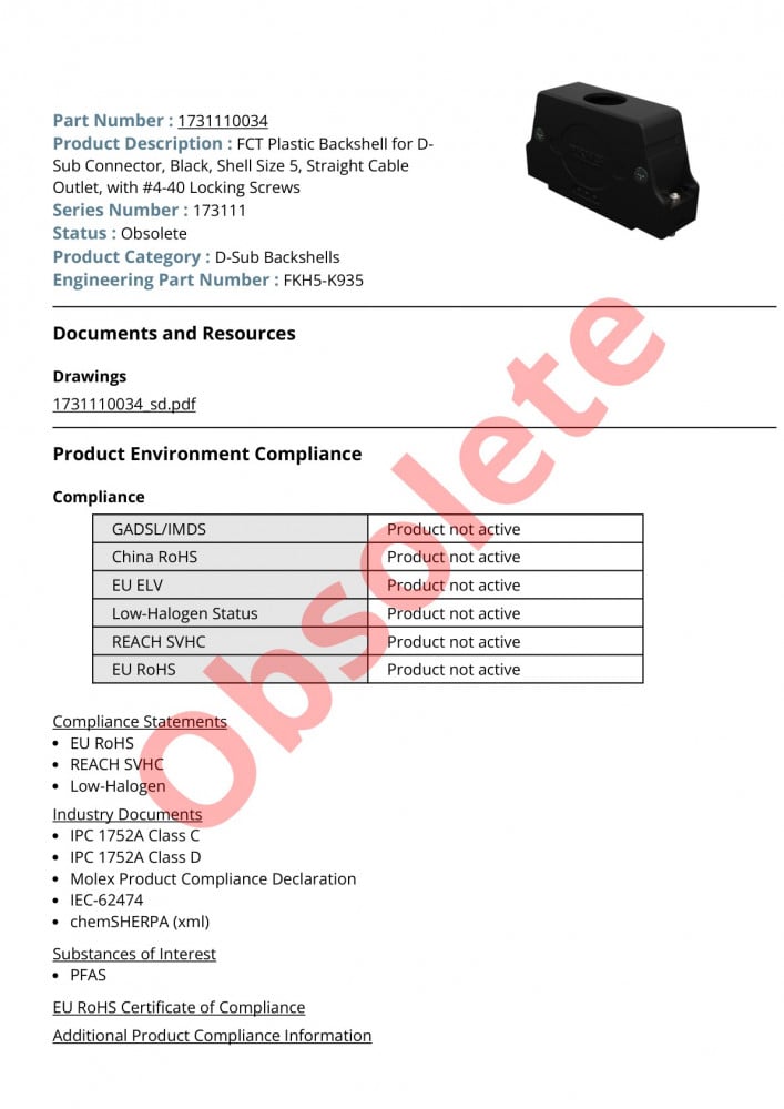 MOLEX 1731110034 drawing page 1