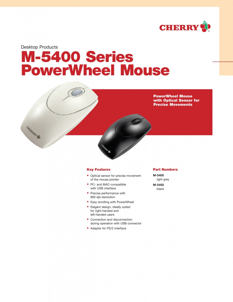 M-5450 product documentation page 1