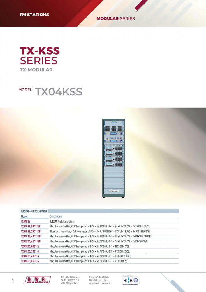 TX04KSS product document page 1