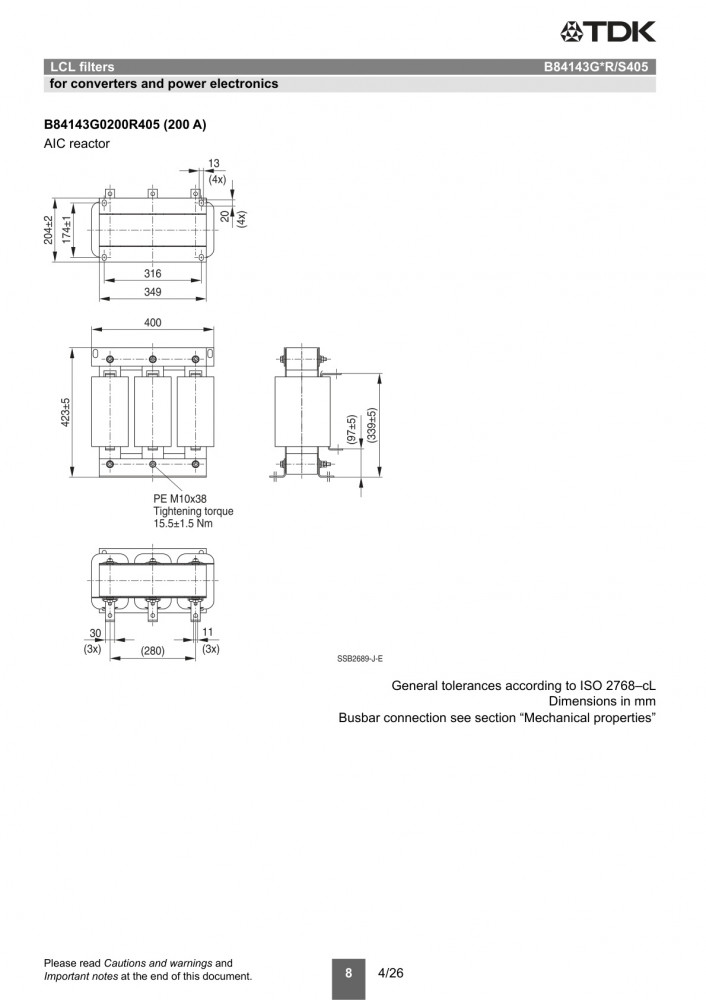 B84143 LCL filter datasheet page 8