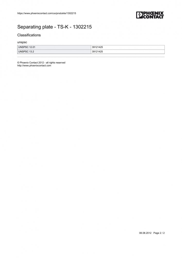 Phoenix Contact TS-K 1302215 document page 2
