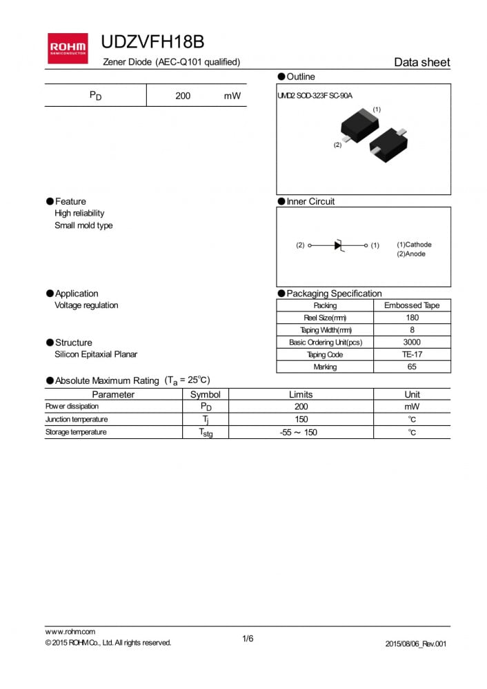 ROHM datasheet page 1