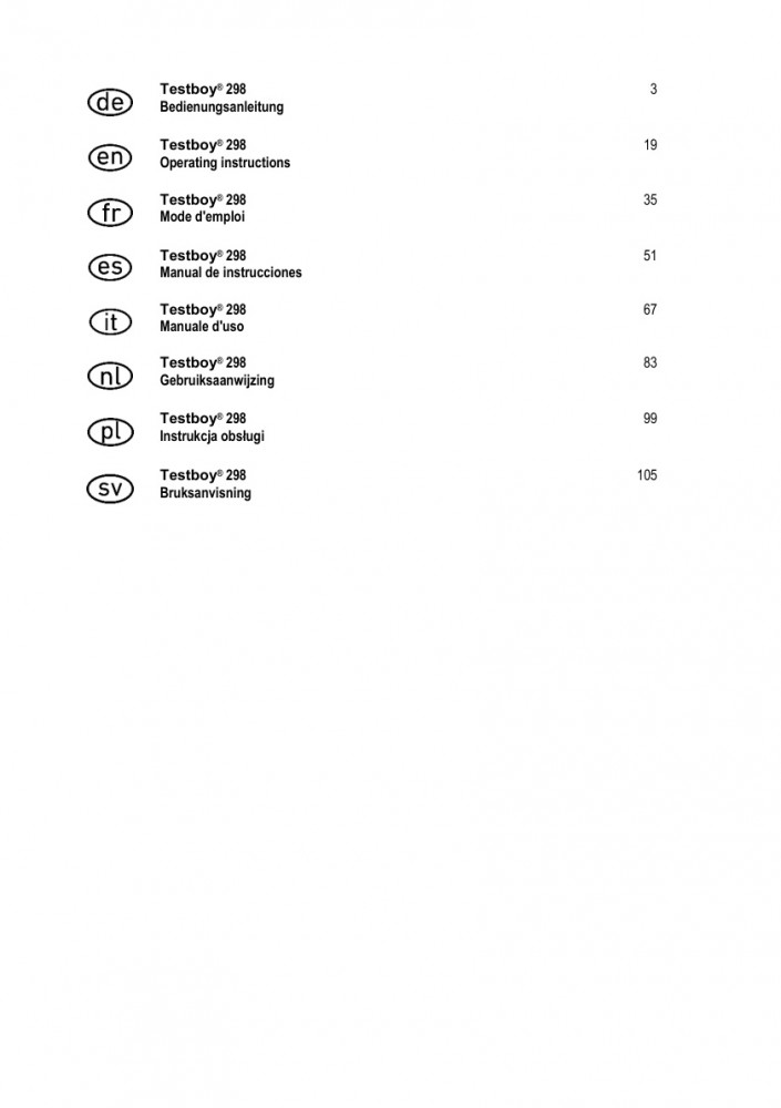 TESTBOY TV 298 operating instructions, page image 2