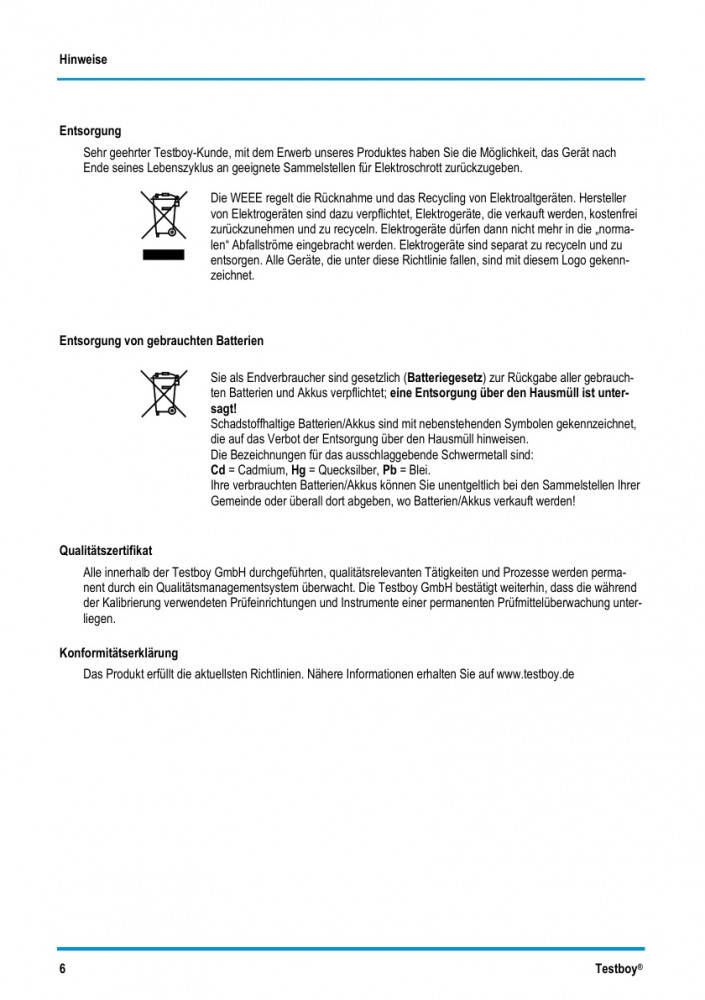 TESTBOY TV 298 operating instructions, page image 6