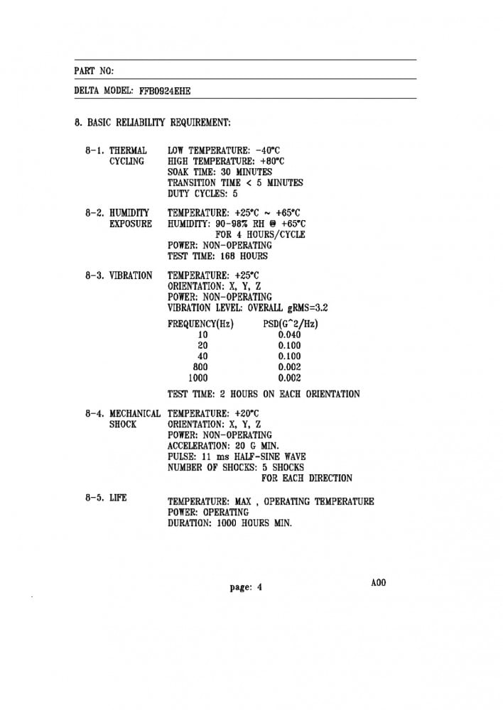 FFB0924EHE approval specification page 4