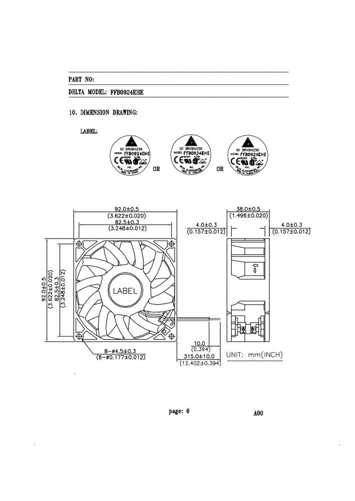 FFB0924EHE approval specification page 6
