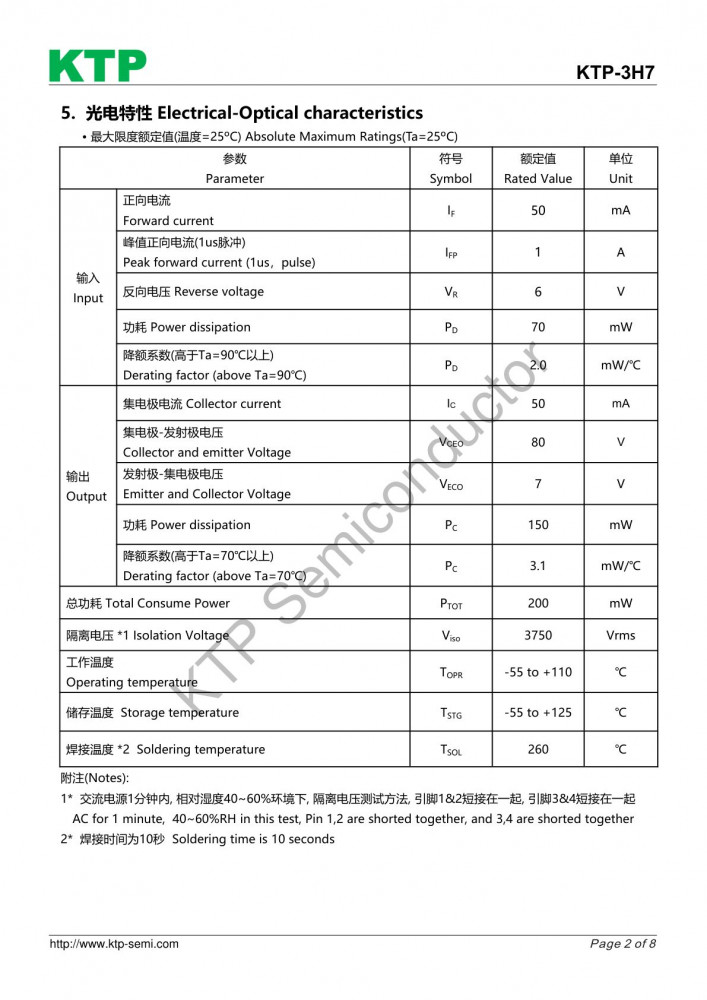 KTP3H7 datasheet page 2