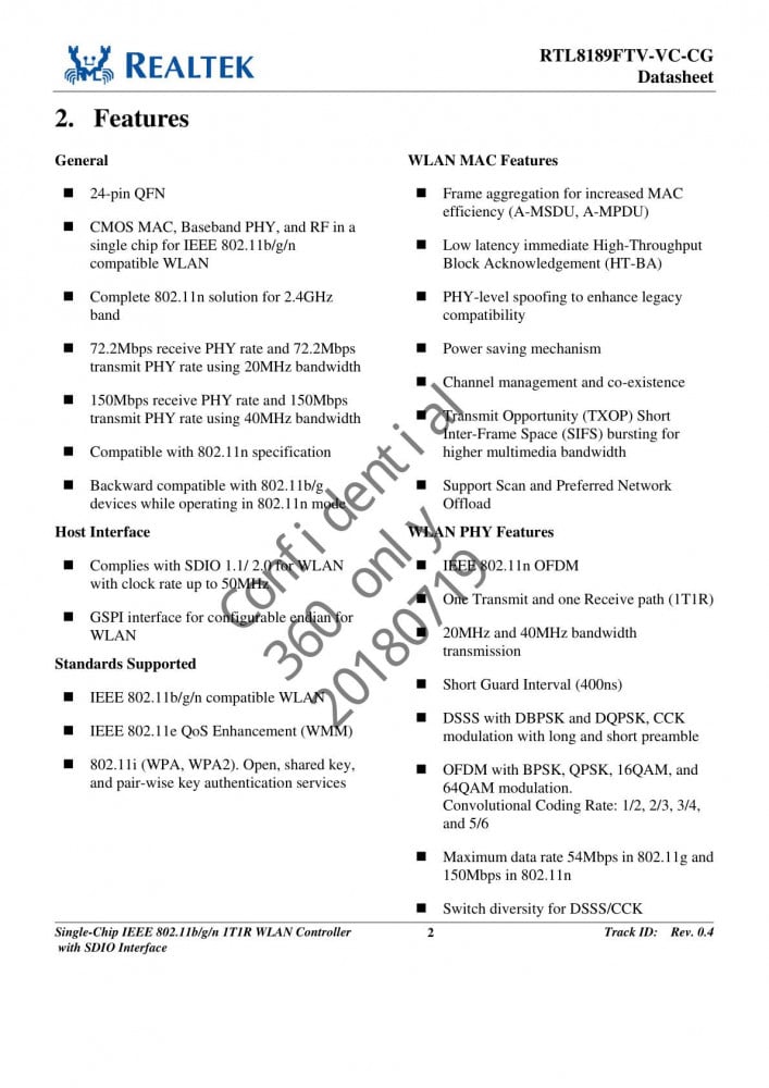 RTL8189FTV-VC-CG datasheet page 6