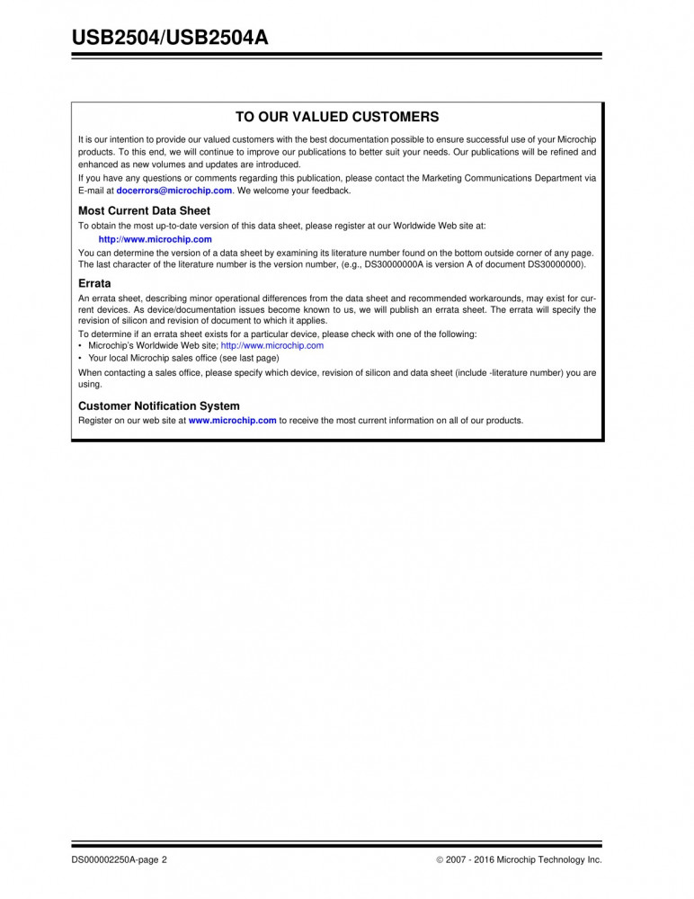 USB2504A datasheet page 2