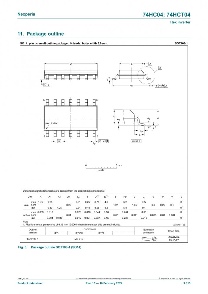 74HC04D datasheet page 9