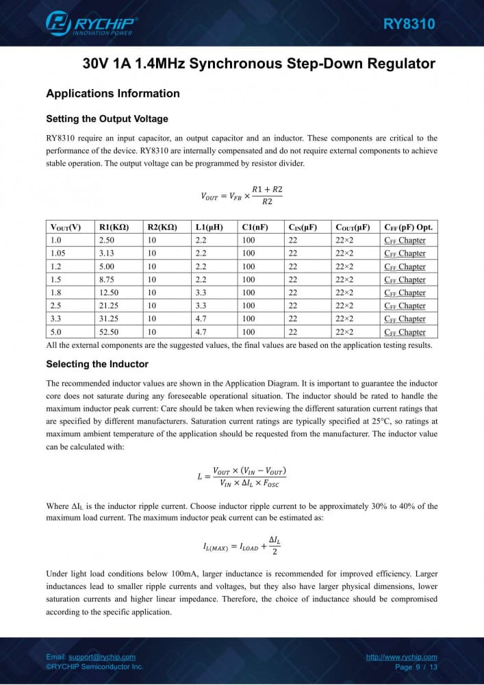 RY8310 datasheet page 9
