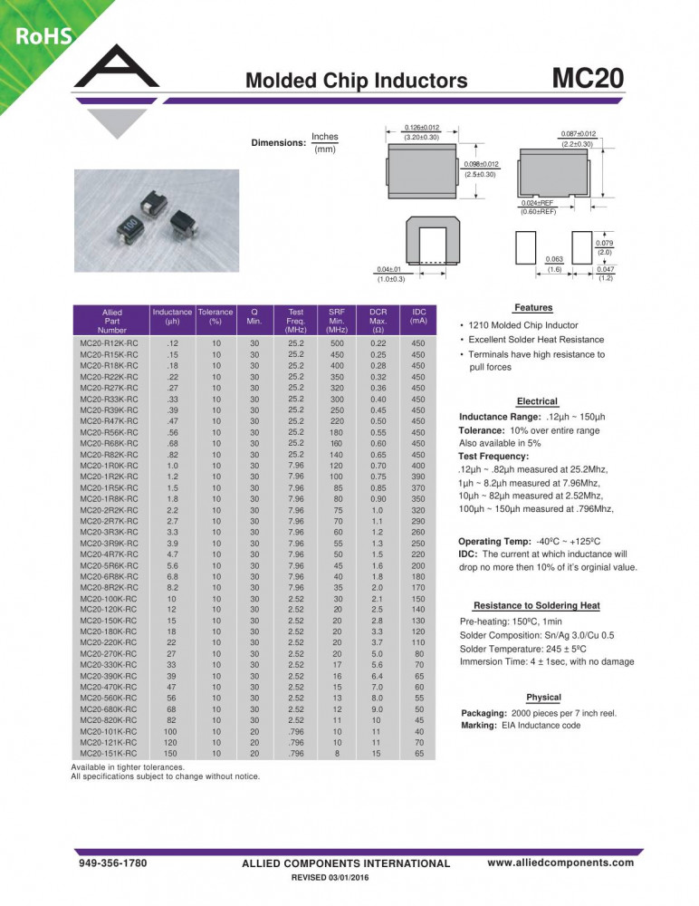MC20 series technical document page