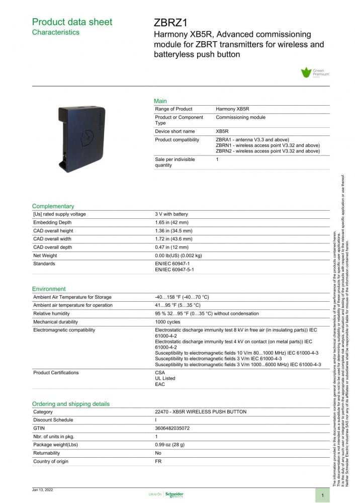 ZBRZ1 technical document page 1