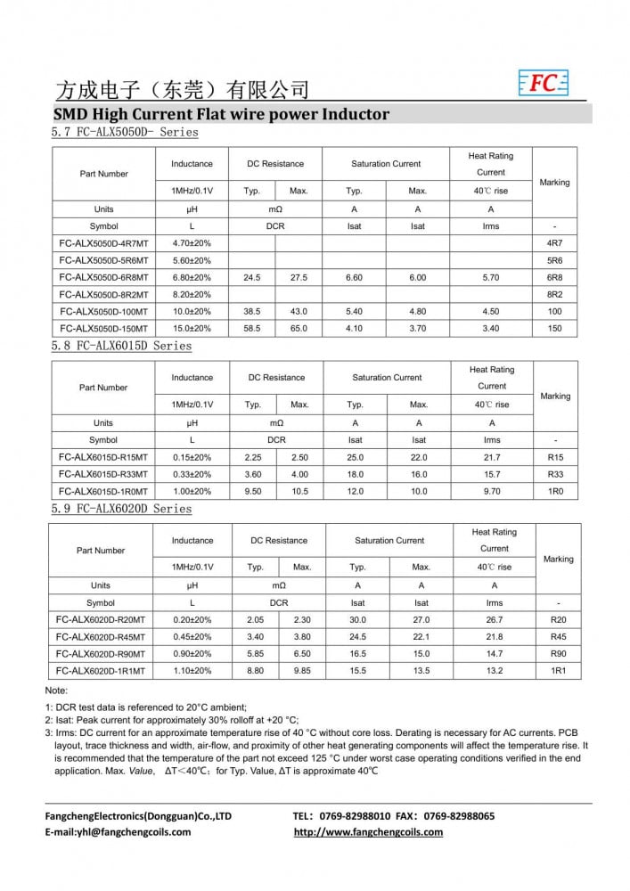 FANGCHENG FC-ALX series datasheet page 4