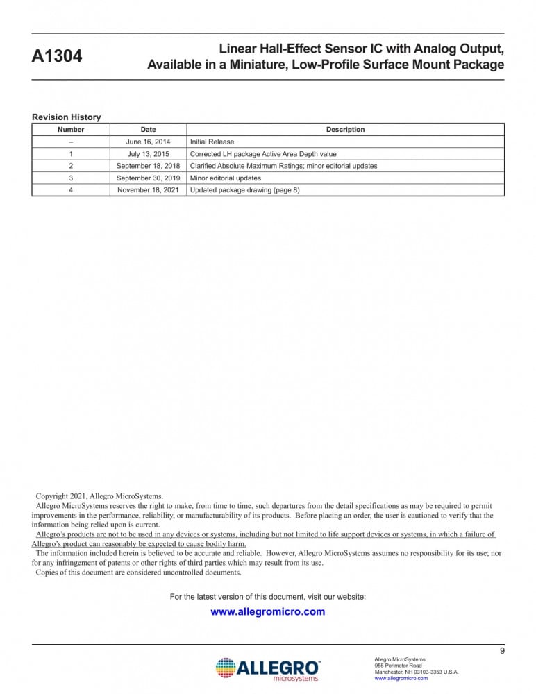 A1304 technical document page 9