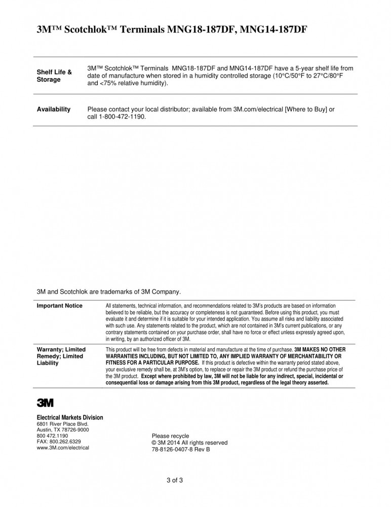 3M MNG18-187DFK technical document page 3