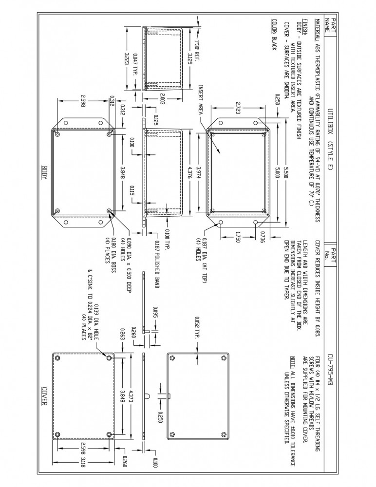 CU-795-MB Utilbox Style E product documentation image