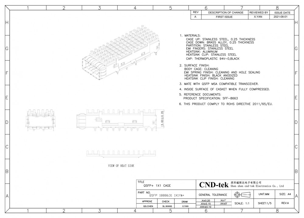 QSFP 1888631 1X1YS+ drawing page 1