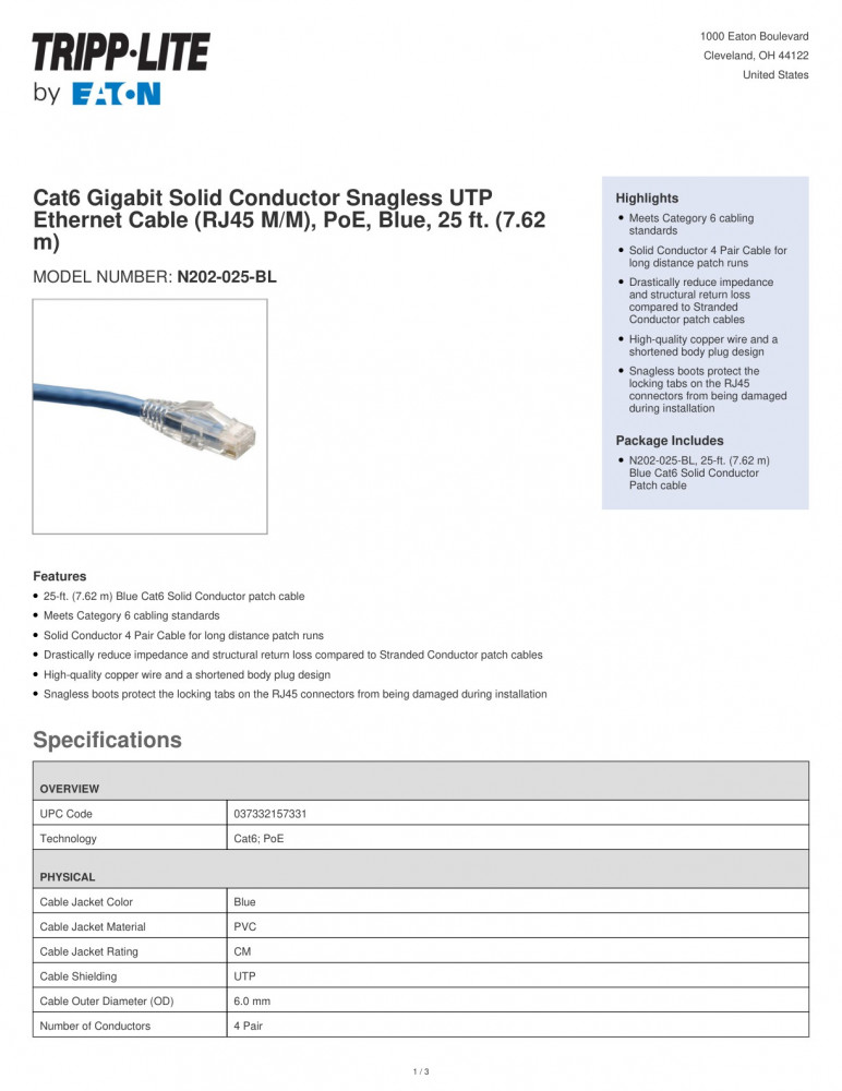 N202-025-BL technical document, page 1