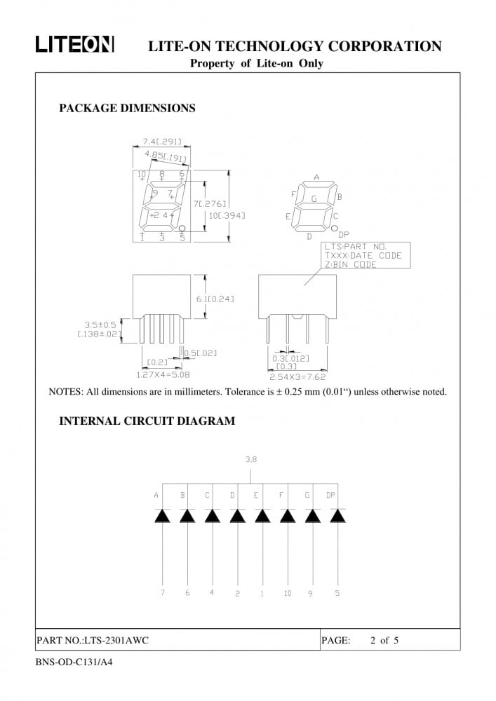 LTS-2301AWC datasheet page 3