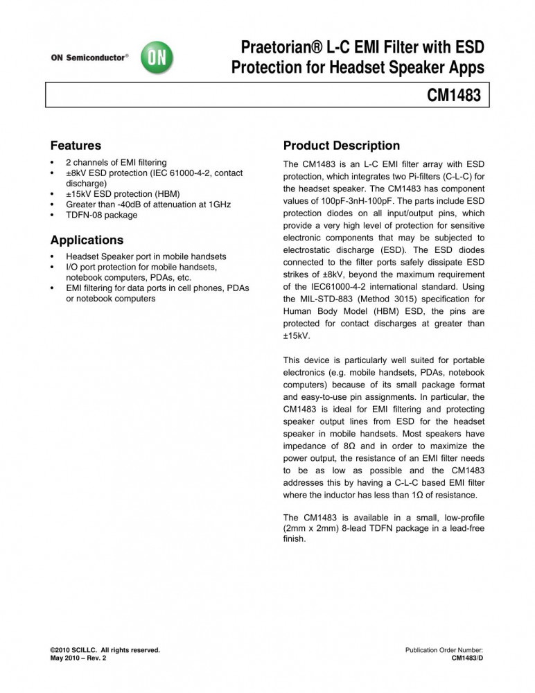 CM1483 datasheet page 2