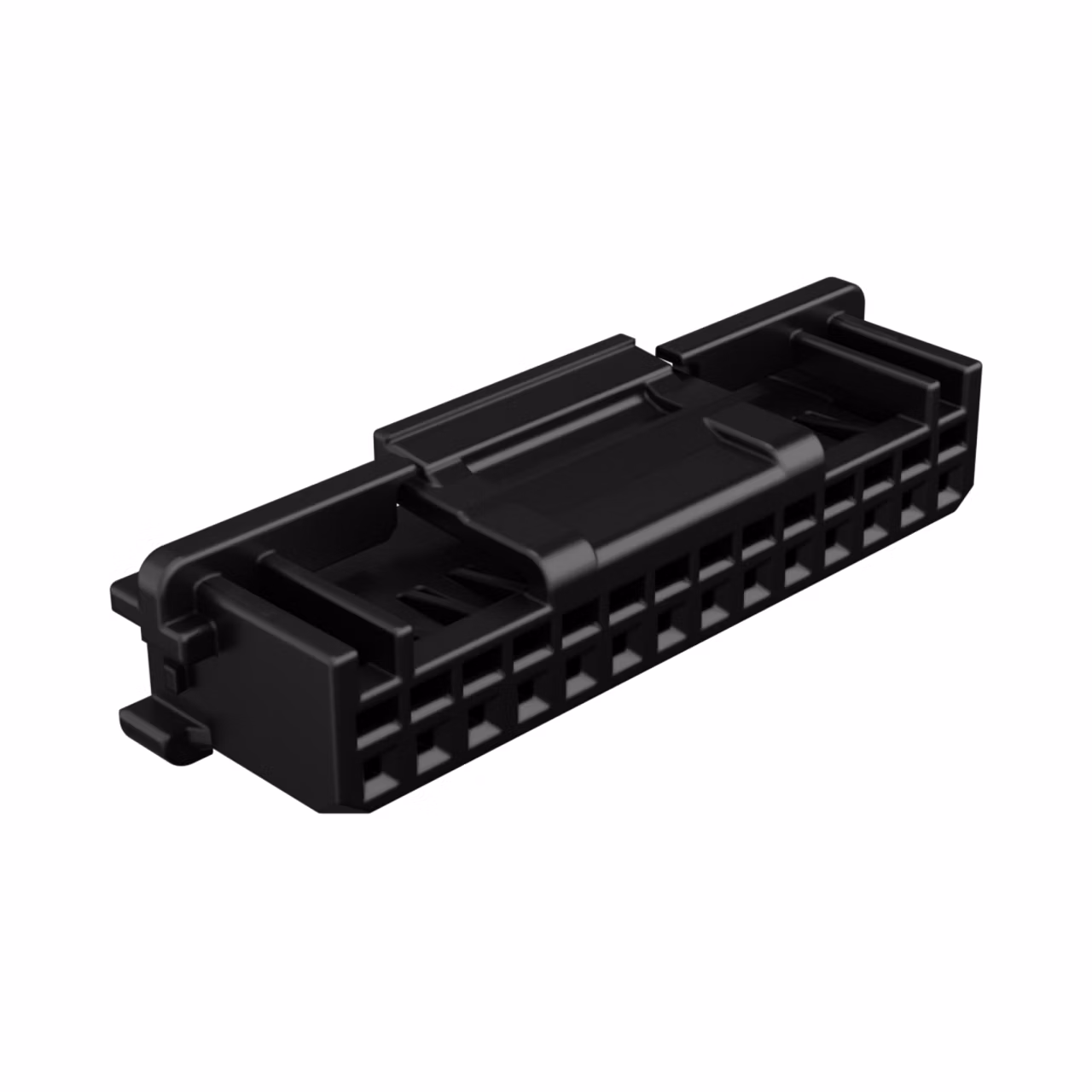 Micro-One Wire-to-Board Receptacle Housing, 2.00mm Pitch, Single Row, Glow-Wire Capable, 15 Circuits, Black