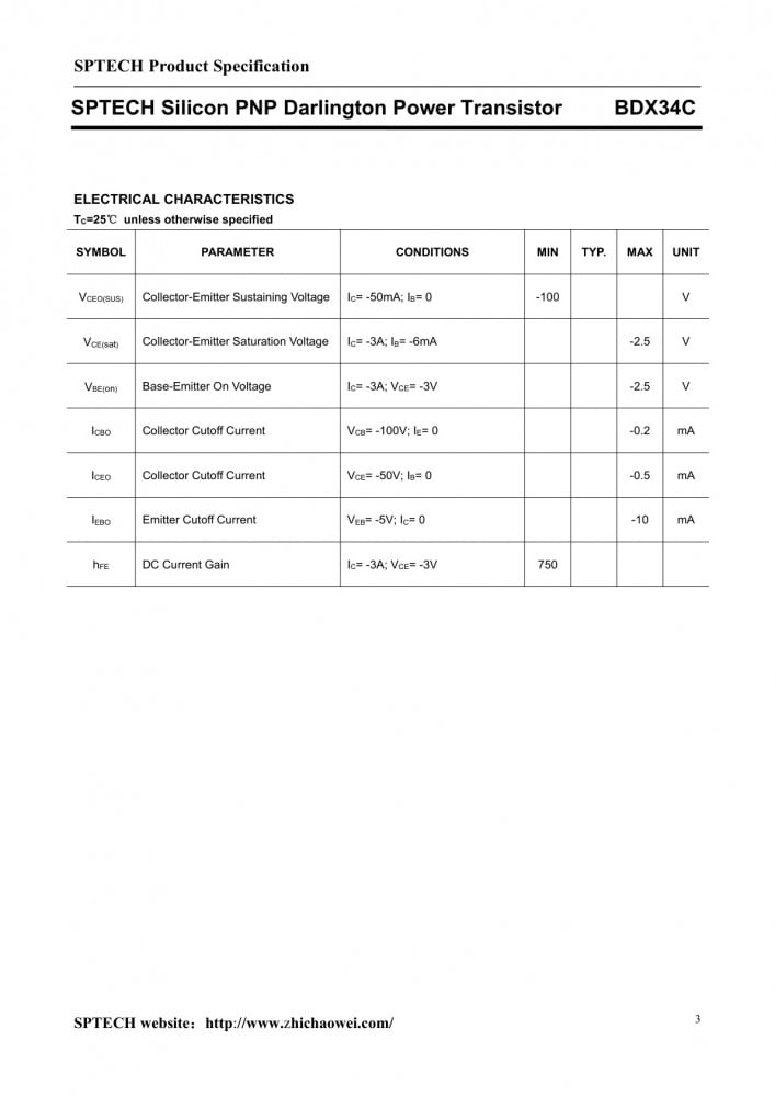 BDX34C technical document page 3