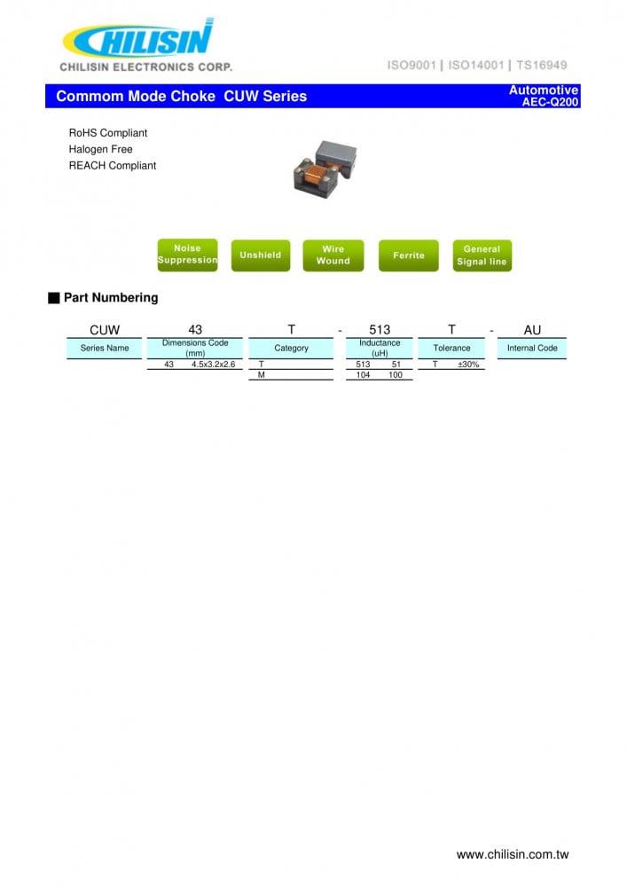 CUW43T-223T-AU technical document page 1