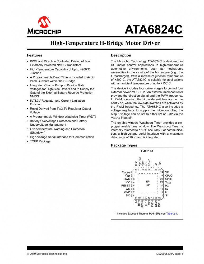ATA6824C datasheet page 1