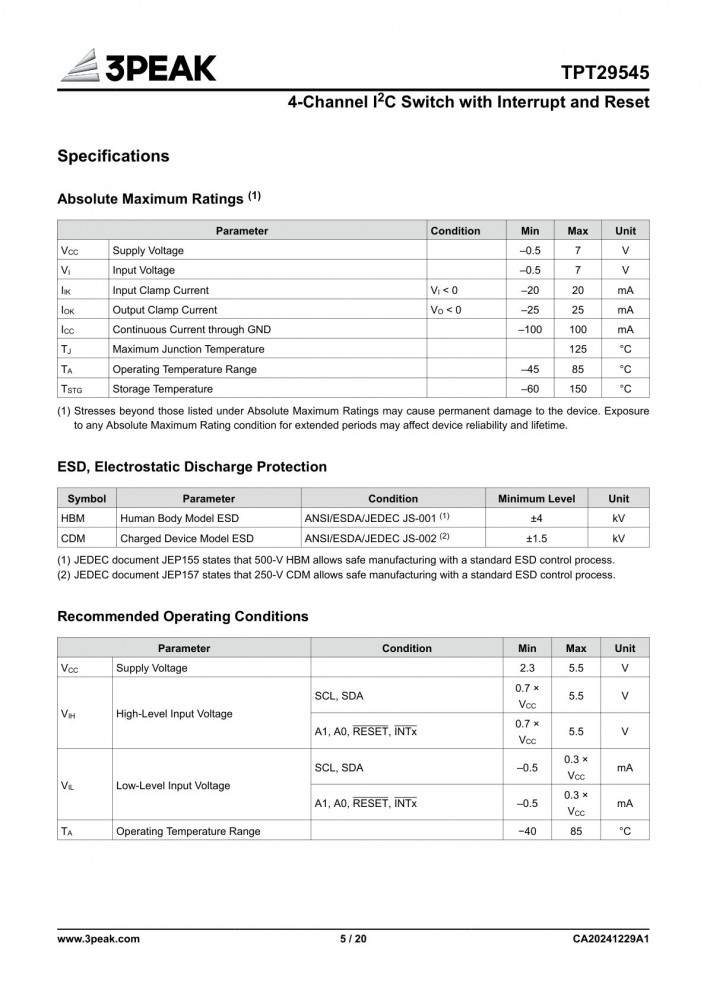 TPT29545 datasheet page 5