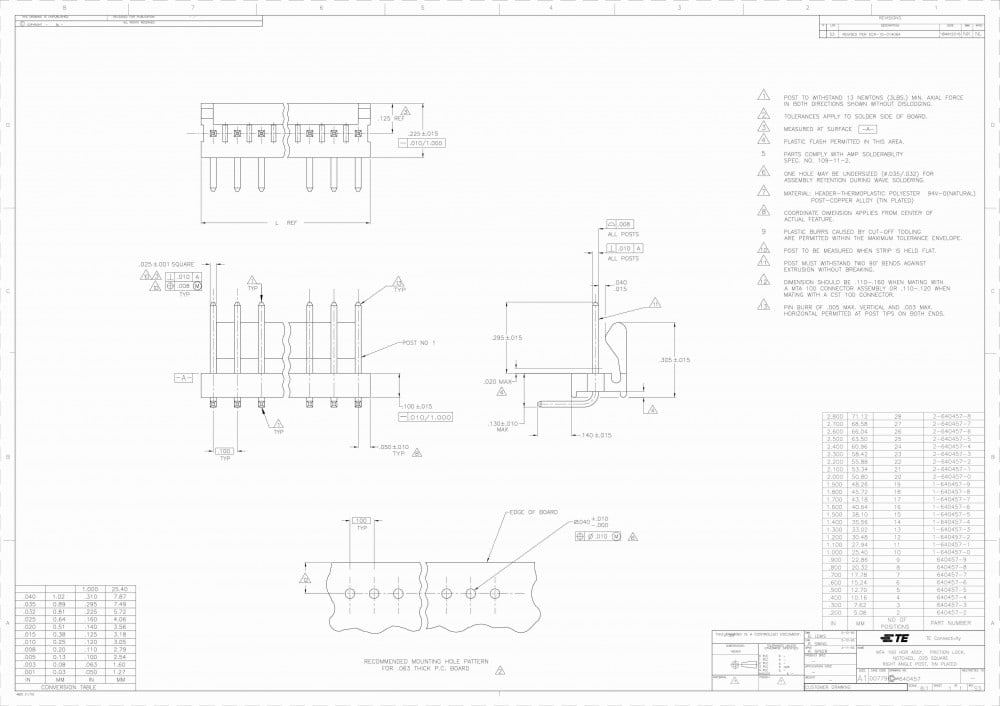 TE Connectivity 640457-8 technical drawing preview
