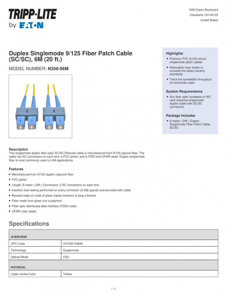 N356-06M technical document page 1