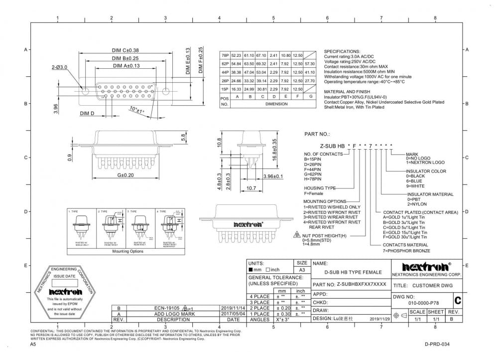 Nextron Z-SUBHBBF107A000 technical drawing
