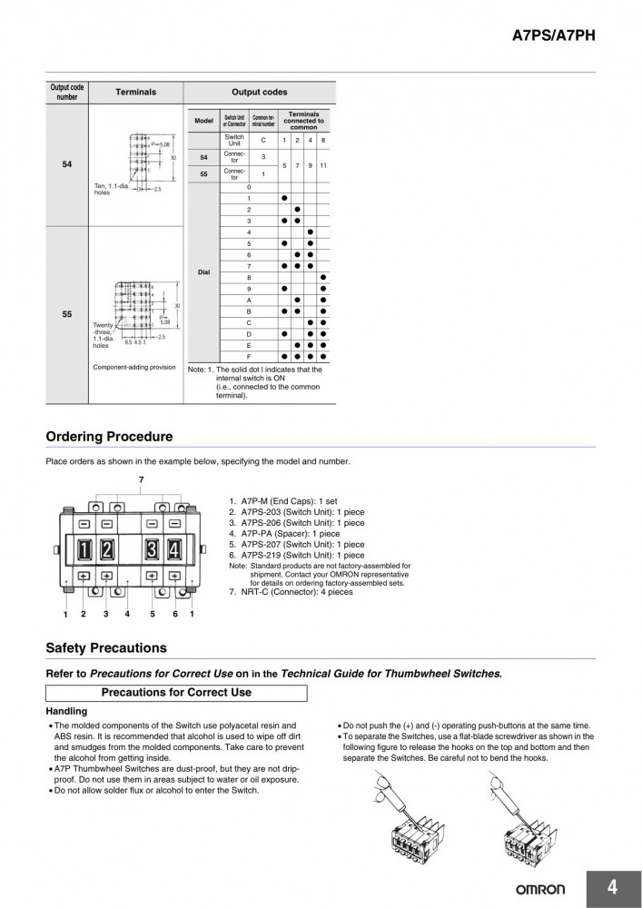 OMRON A7PS-254 technical document page 4