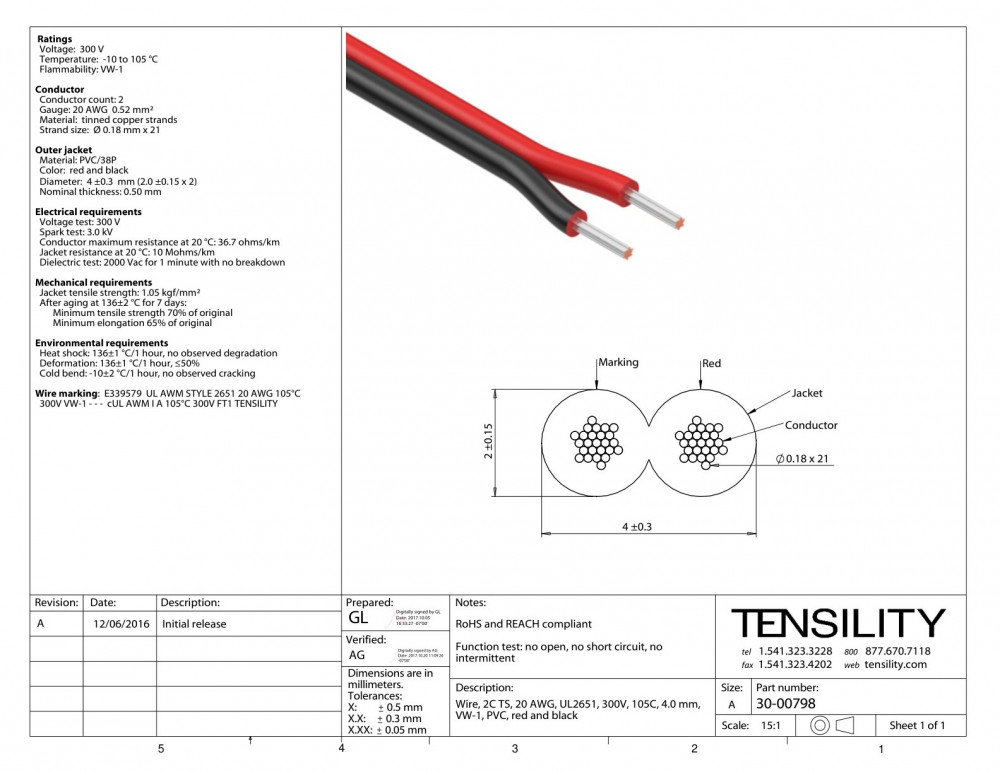 Tensility International 30-00798 product drawing preview