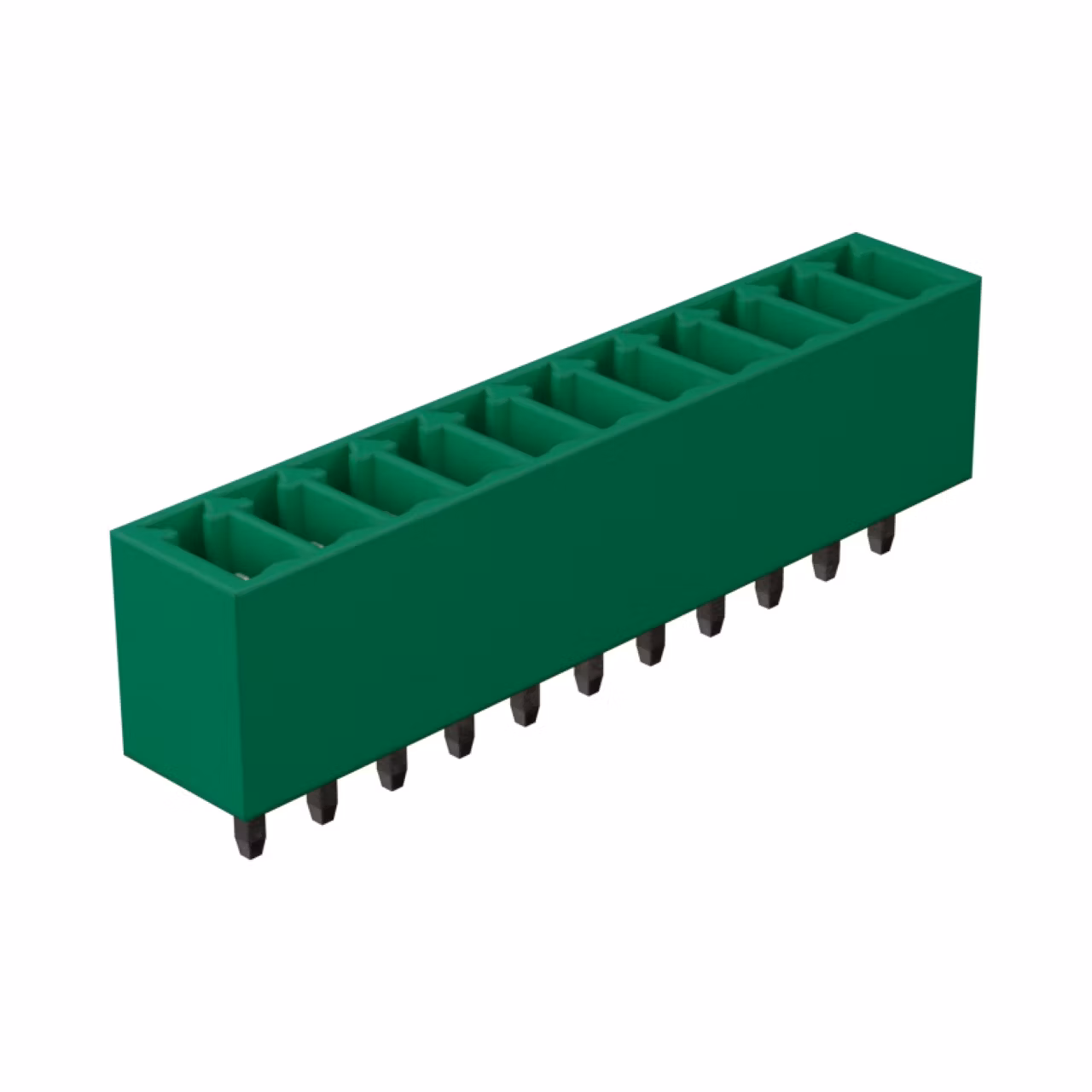 3.50mm Pitch Eurostyle Vertical PCB Header, Green Housing, 11 Circuits for sale