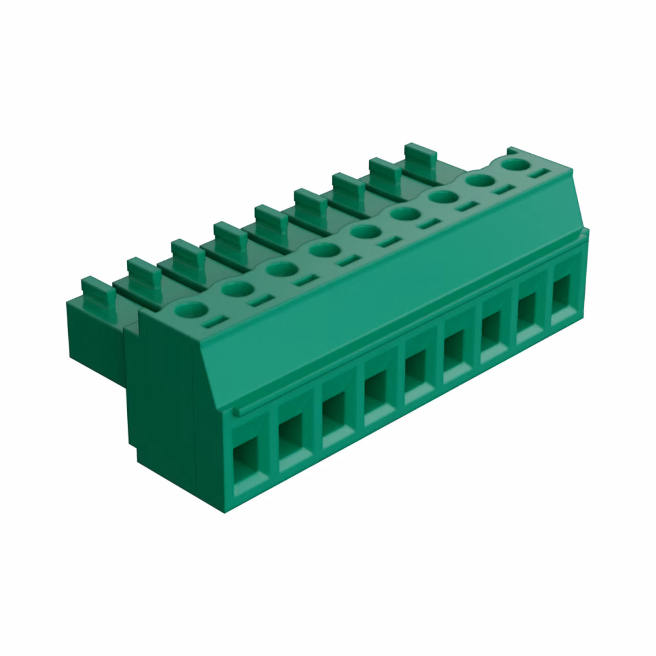3.81mm Pitch Eurostyle Horizontal Plug, Green Housing, 9 Circuits for sale