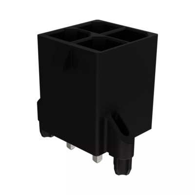 Mega-Fit Vertical Header, 5.70mm Pitch, Through Hole, Dual Row, 4 Circuits, Matte Tin (Sn) Plating, 3.73mm Tail Length, Glow-Wire Capable, Tape and Reel, Black for sale