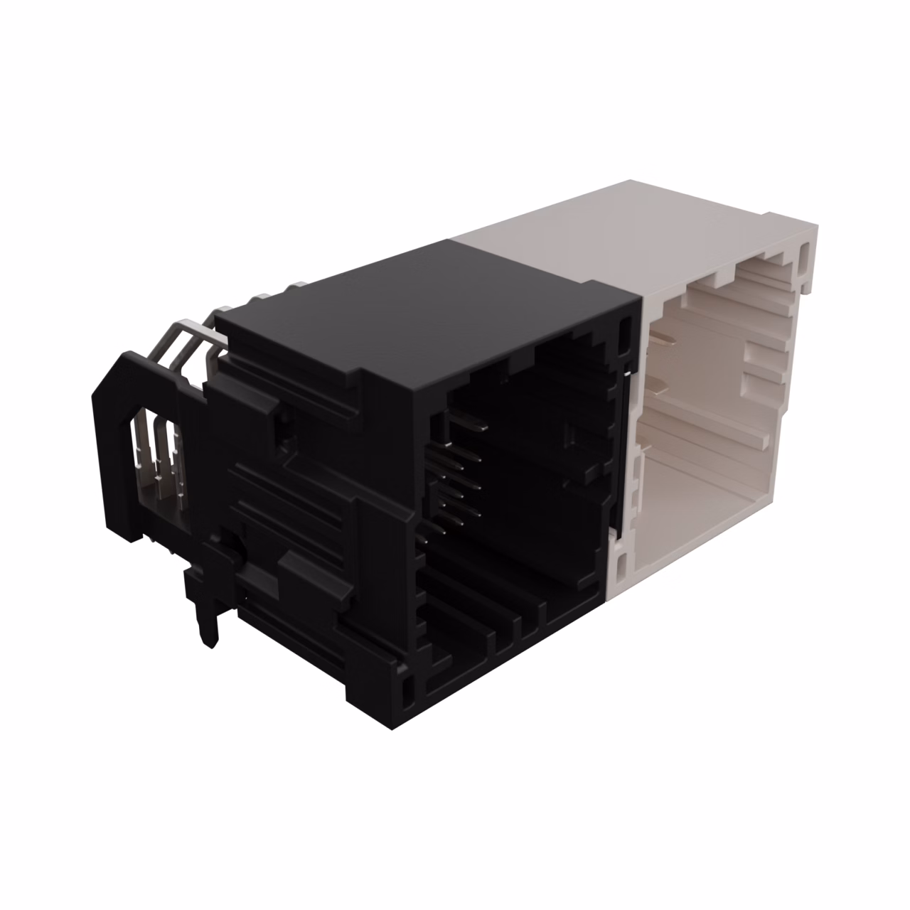 stAK50h 2 Bay Right-Angle Hybrid Header, 39 Circuits, Bay 1: 27 Circuits/Key 1/Black; Bay 2: 12 Circuits/Key 4/Gray; Tray for sale