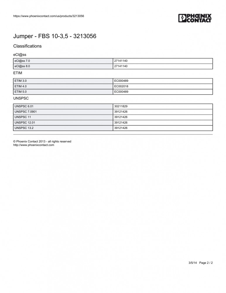 Phoenix Contact 3213056 FBS 10-3,5 technical document page 2