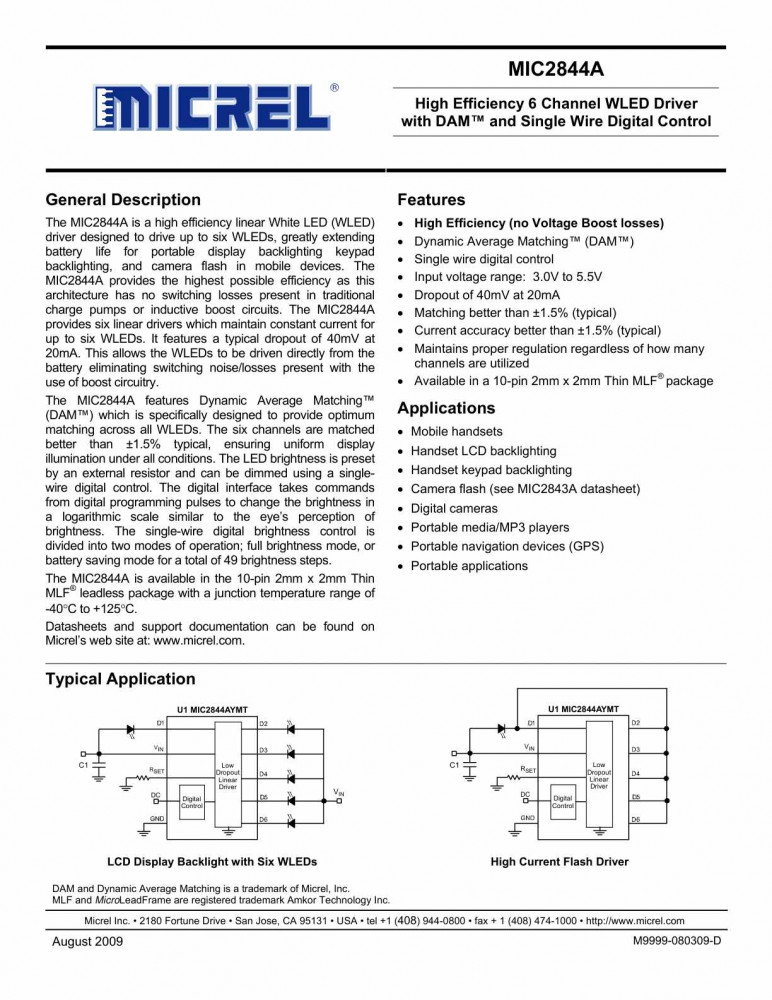 MIC2844A datasheet page 1