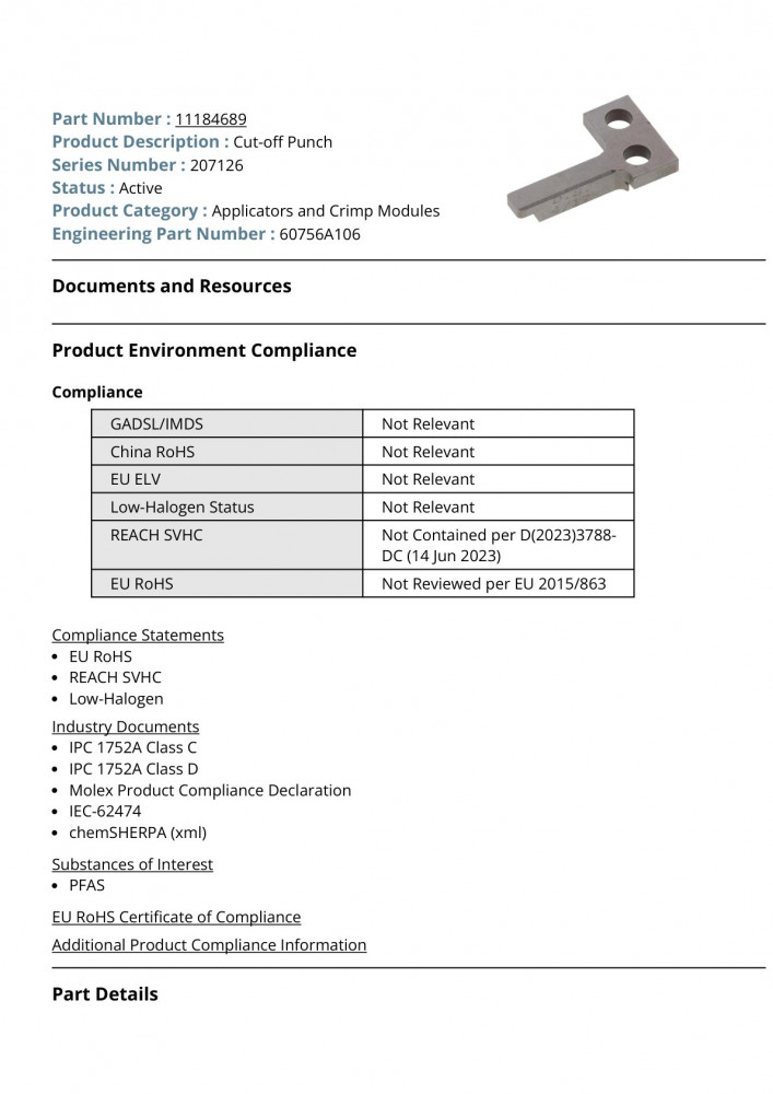 Tooling document preview, page 1