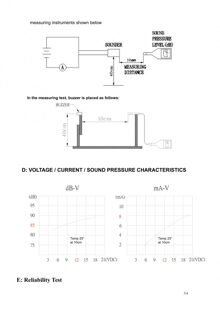 GPD2310L100-5V3500 electrical and acoustic characteristics page
