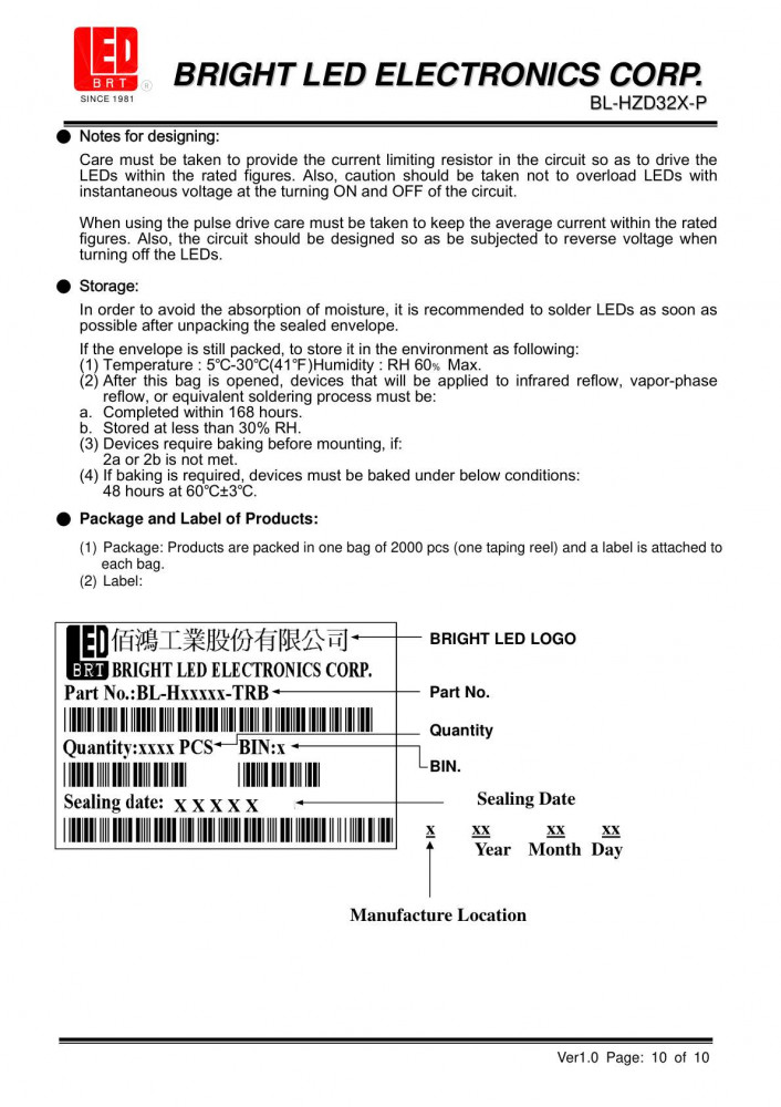 BL-HZD32X-P datasheet page 9