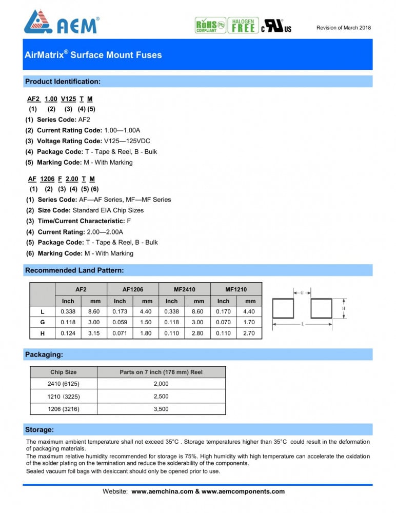 AEM AirMatrix AF Series datasheet page 5