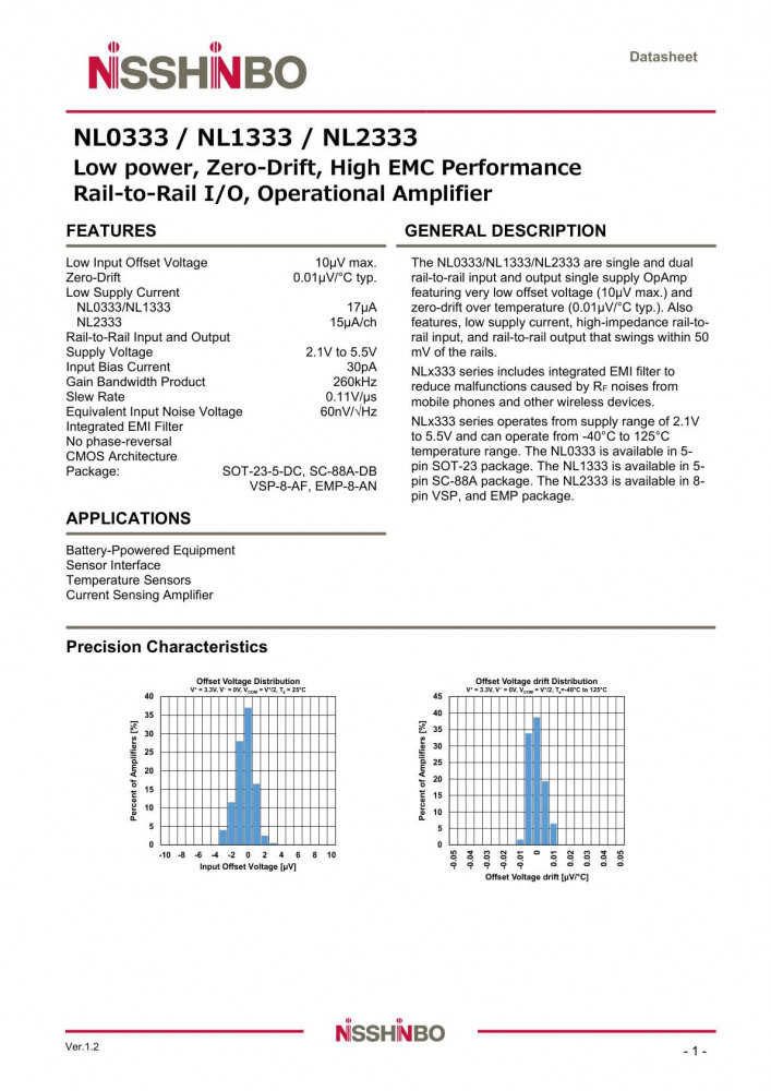 NL0333 datasheet page 1